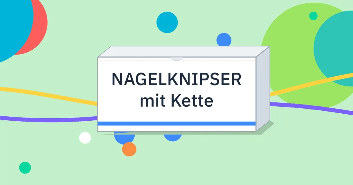 Symbolbild: Packung mit der Aufschrift NAGELKNIPSER mit Kette (PZN 02177346) – Verfügbarkeit und Bezug in Apotheken in Frankfurt am Main
