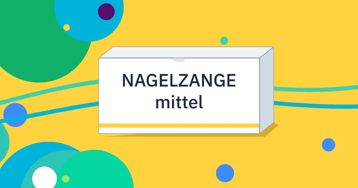 Symbolbild: Packung mit der Aufschrift NAGELZANGE mittel (PZN 01966816) – Verfügbarkeit und Bezug in Apotheken in Frankfurt am Main