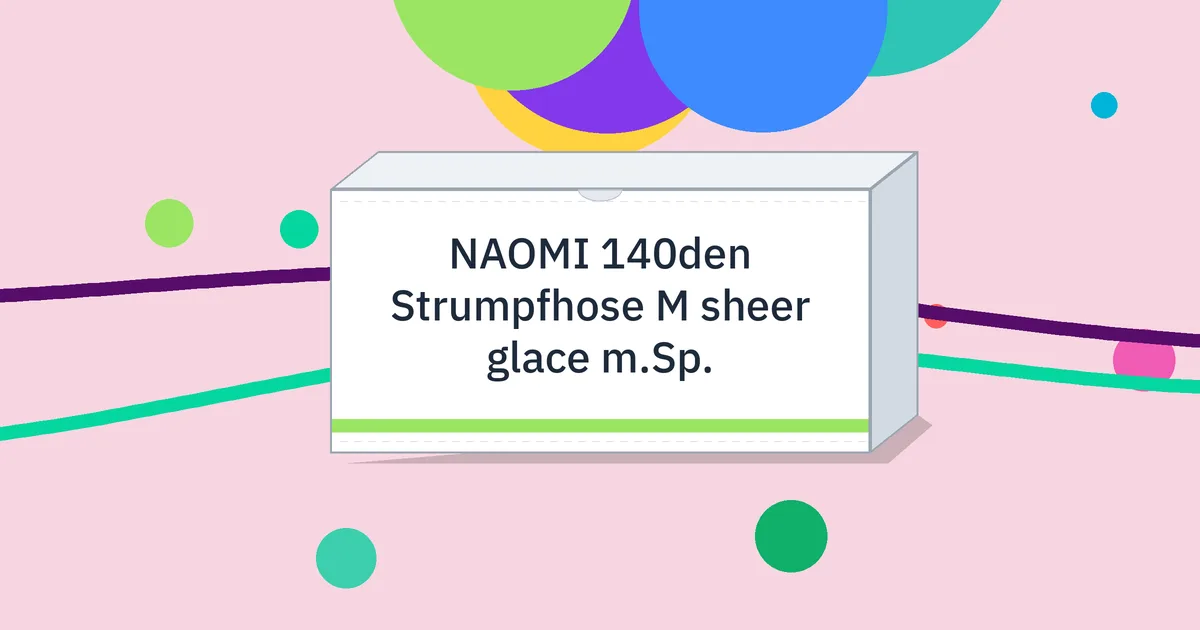 Symbolbild: Packung mit der Aufschrift NAOMI 140den Strumpfhose M sheer glace m.Sp. (PZN 16178183) – Verfügbarkeit und Bezug in Apotheken in Frankfurt am Main