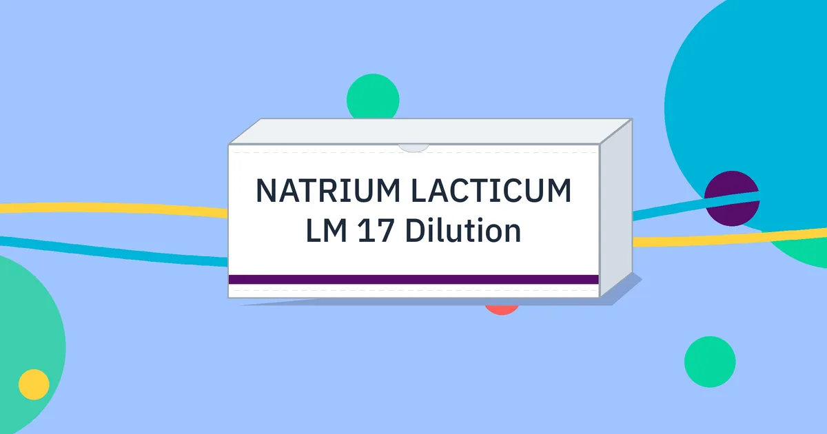Symbolbild: Packung mit der Aufschrift NATRIUM LACTICUM LM 17 Dilution (PZN 12964884) – Verfügbarkeit und Bezug in Apotheken in Frankfurt am Main
