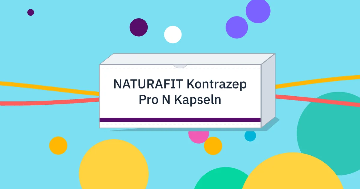 Symbolbild: Packung mit der Aufschrift NATURAFIT Kontrazep Pro N Kapseln (PZN 14382028) – Verfügbarkeit und Bezug in Apotheken in Frankfurt am Main