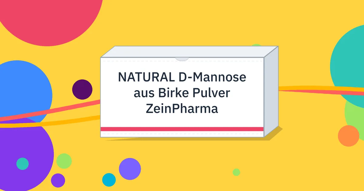 Symbolbild: Packung mit der Aufschrift NATURAL D-Mannose aus Birke Pulver ZeinPharma (PZN 13905702) – Verfügbarkeit und Bezug in Apotheken in Frankfurt am Main