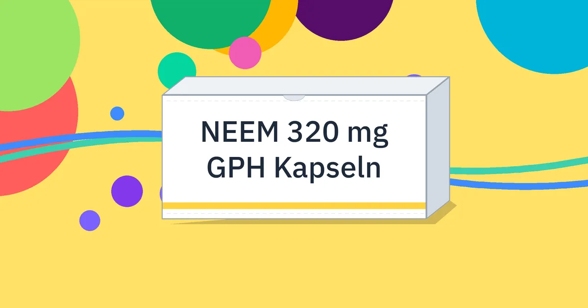 Symbolbild: Packung mit der Aufschrift NEEM 320 mg GPH Kapseln (PZN 10098052) – Verfügbarkeit und Bezug in Apotheken in Frankfurt am Main