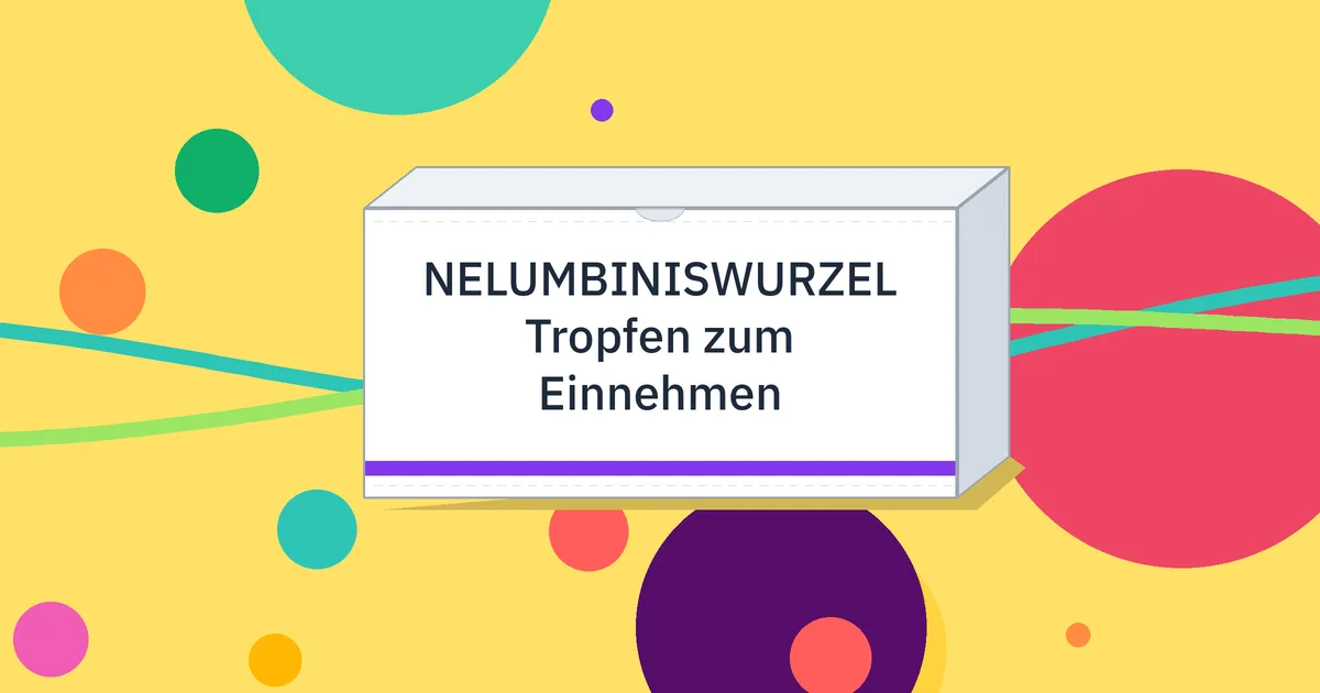 Symbolbild: Packung mit der Aufschrift NELUMBINISWURZEL Tropfen zum Einnehmen (PZN 11867191) – Verfügbarkeit und Bezug in Apotheken in Frankfurt am Main