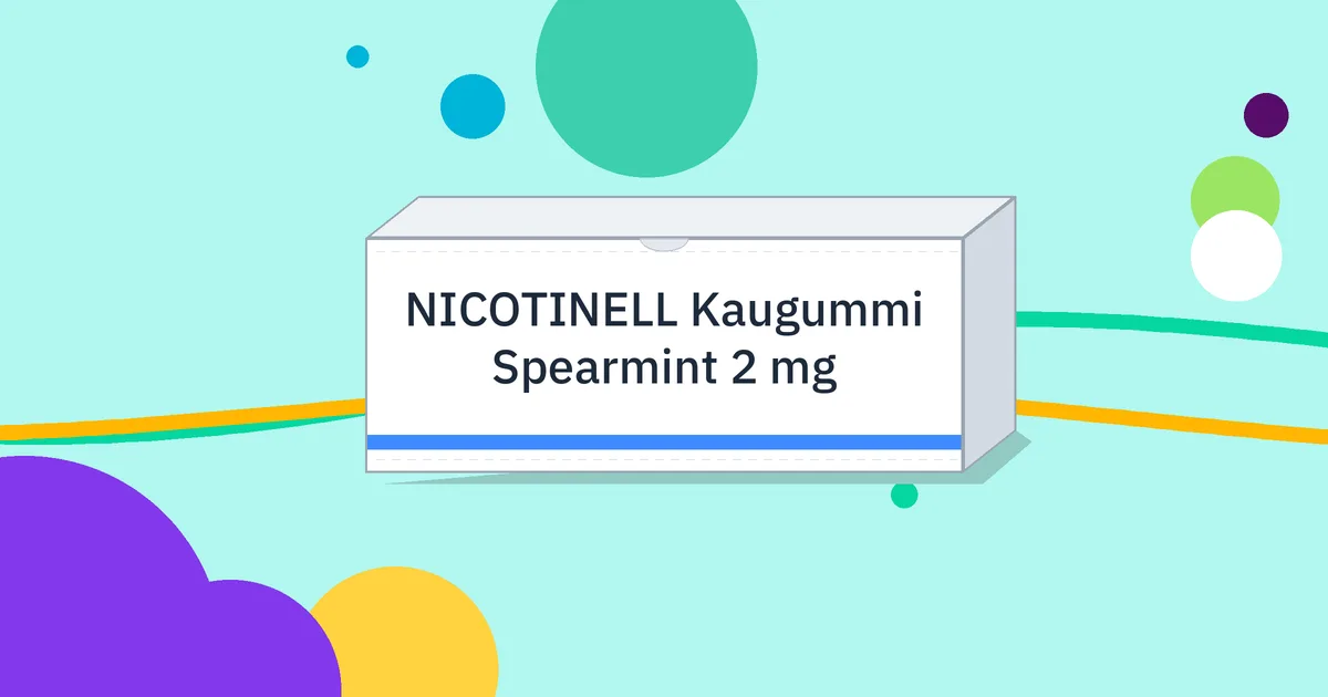Symbolbild: Packung mit der Aufschrift NICOTINELL Kaugummi Spearmint 2 mg (PZN 11100265) – Verfügbarkeit und Bezug in Apotheken in Frankfurt am Main