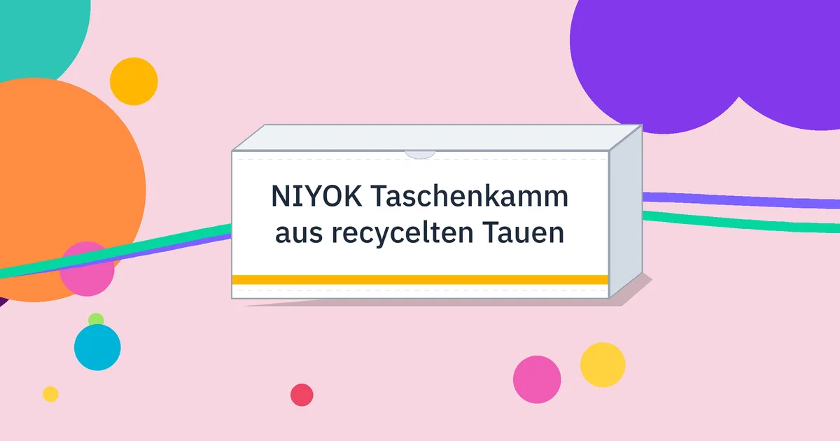 Symbolbild: Packung mit der Aufschrift NIYOK Taschenkamm aus recycelten Tauen (PZN 20644722) – Verfügbarkeit und Bezug in Apotheken in Frankfurt am Main