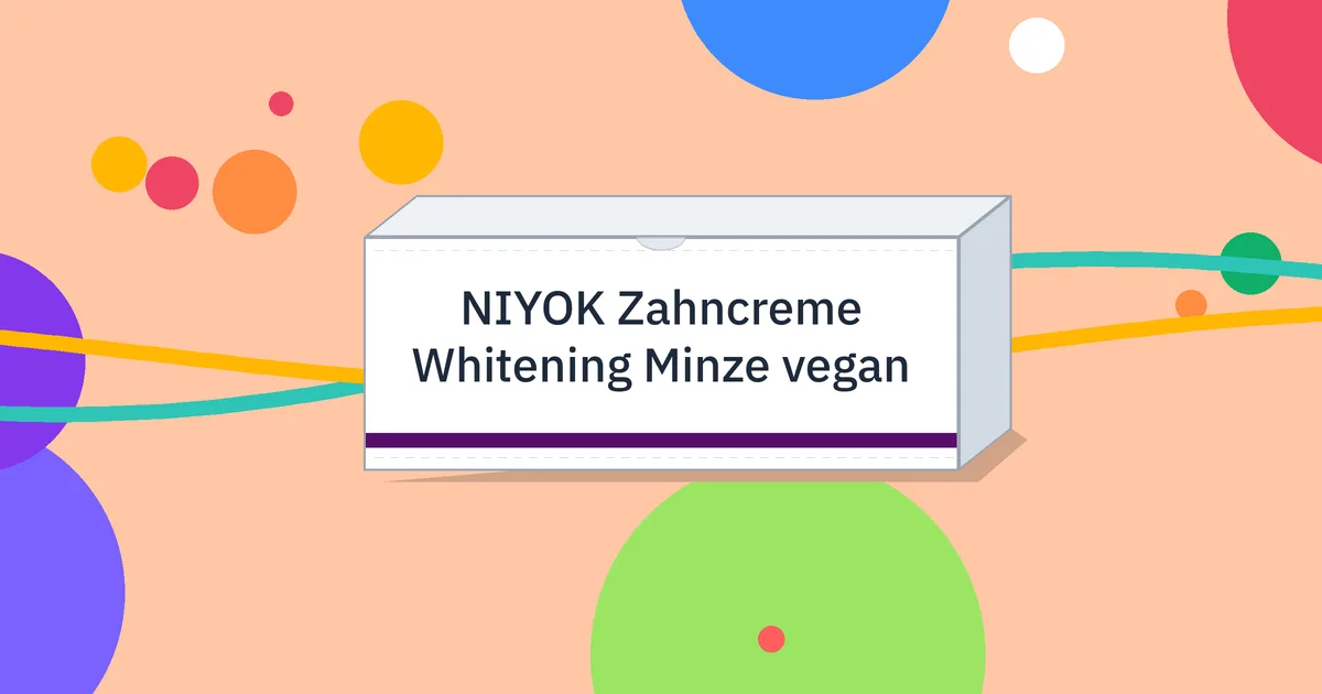 Symbolbild: Packung mit der Aufschrift NIYOK Zahncreme Whitening Minze vegan (PZN 19548054) – Verfügbarkeit und Bezug in Apotheken in Frankfurt am Main