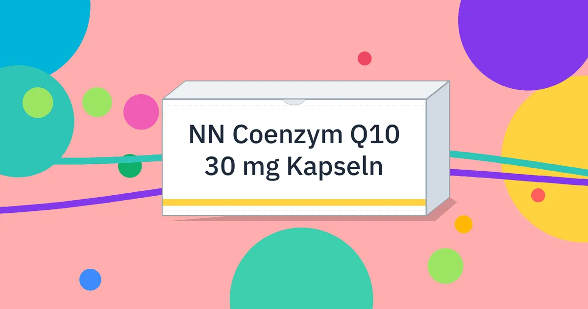 Symbolbild: Packung mit der Aufschrift NN Coenzym Q10 30 mg Kapseln (PZN 15321365) – Verfügbarkeit und Bezug in Apotheken in Frankfurt am Main