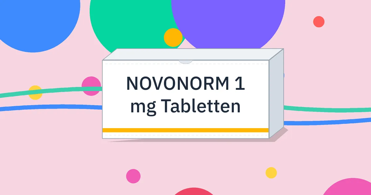 Symbolbild: Packung mit der Aufschrift NOVONORM 1 mg Tabletten (PZN 01510890) – Verfügbarkeit und Bezug in Apotheken in Frankfurt am Main