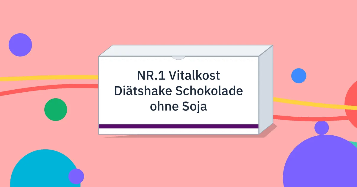Symbolbild: Packung mit der Aufschrift NR.1 Vitalkost Diätshake Schokolade ohne Soja (PZN 12530016) – Verfügbarkeit und Bezug in Apotheken in Frankfurt am Main
