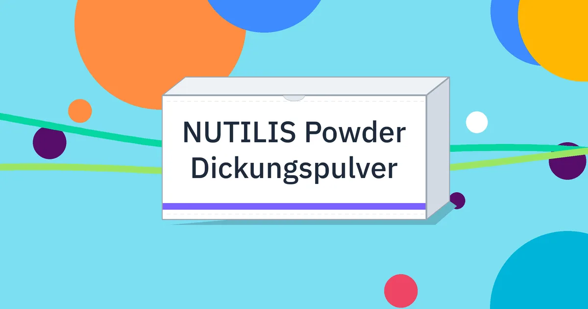 Symbolbild: Packung mit der Aufschrift NUTILIS Powder Dickungspulver (PZN 08909773) – Verfügbarkeit und Bezug in Apotheken in Frankfurt am Main