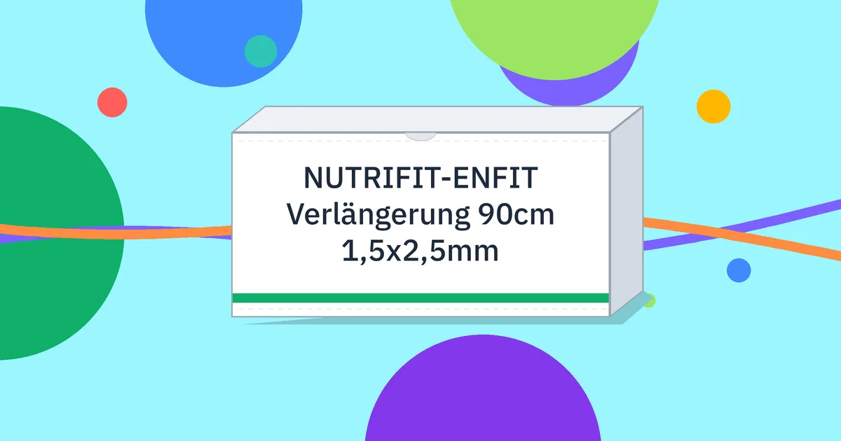 Symbolbild: Packung mit der Aufschrift NUTRIFIT-ENFIT Verlängerung 90cm 1,5x2,5mm (PZN 17272961) – Verfügbarkeit und Bezug in Apotheken in Frankfurt am Main