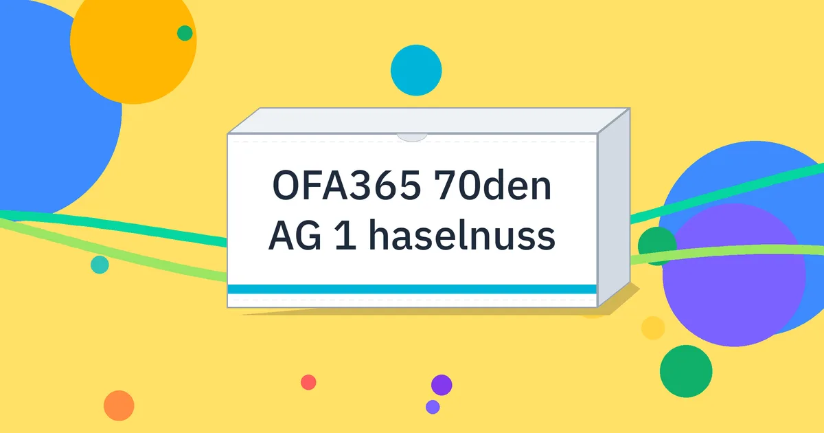 Symbolbild: Packung mit der Aufschrift OFA365 70den AG 1 haselnuss (PZN 16722089) – Verfügbarkeit und Bezug in Apotheken in Frankfurt am Main