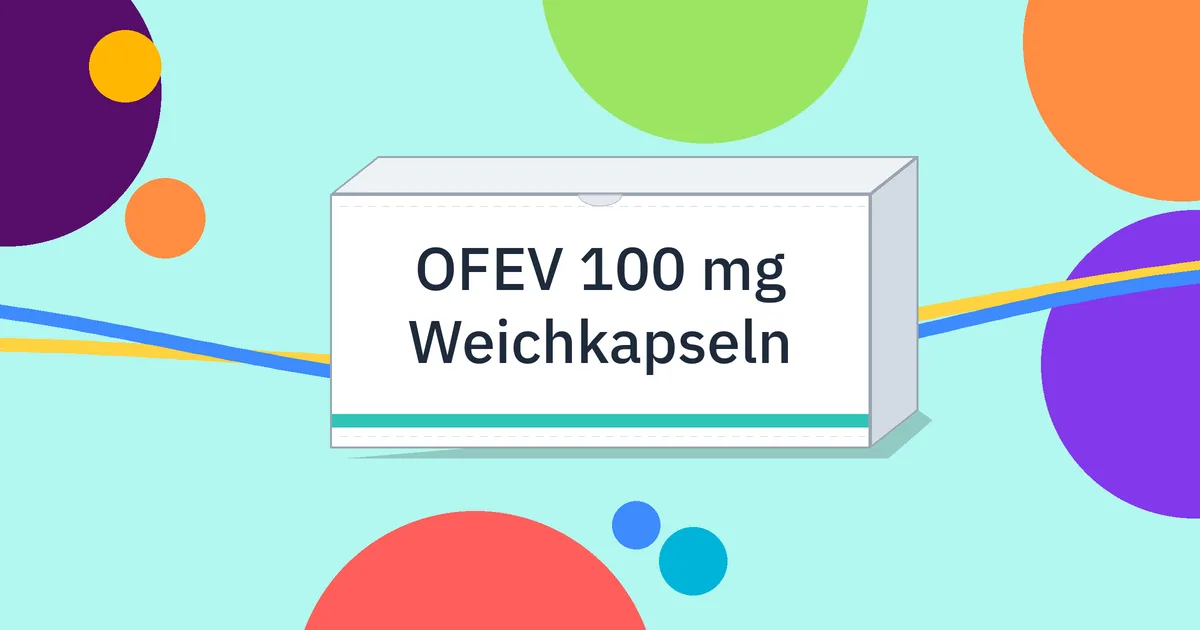 Symbolbild: Packung mit der Aufschrift OFEV 100 mg Weichkapseln (PZN 13425474) – Verfügbarkeit und Bezug in Apotheken in Frankfurt am Main