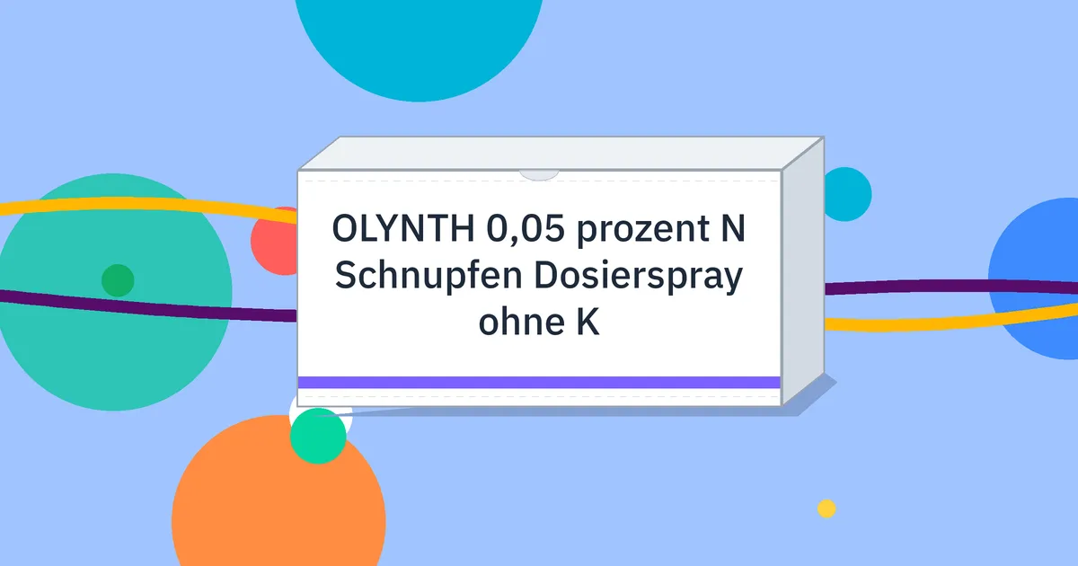 Symbolbild: Packung mit der Aufschrift OLYNTH 0,05 prozent N Schnupfen Dosierspray ohne K (PZN 01014501) – Verfügbarkeit und Bezug in Apotheken in Frankfurt am Main