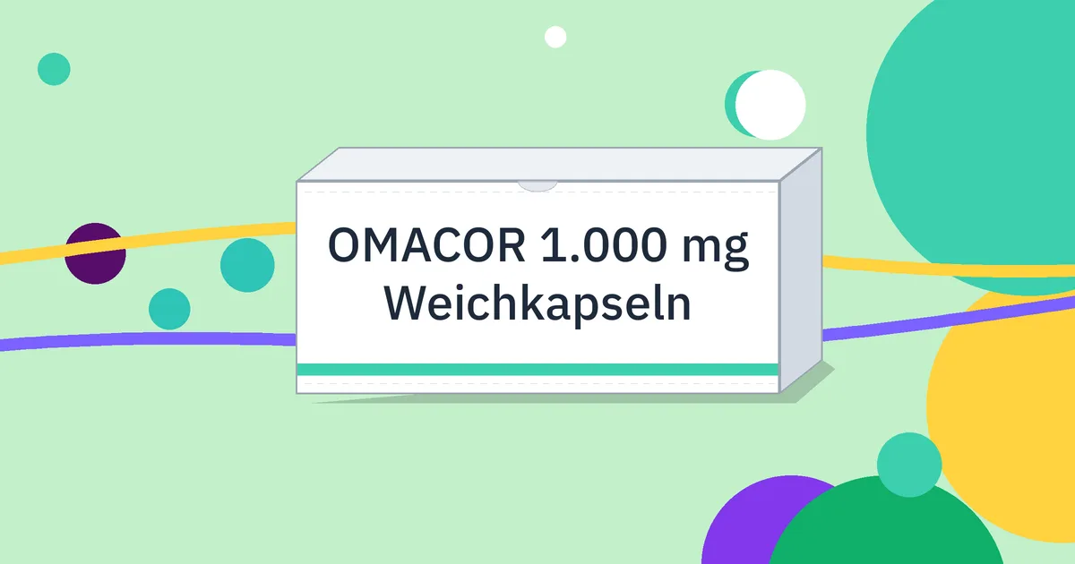 Symbolbild: Packung mit der Aufschrift OMACOR 1.000 mg Weichkapseln (PZN 12550987) – Verfügbarkeit und Bezug in Apotheken in Frankfurt am Main