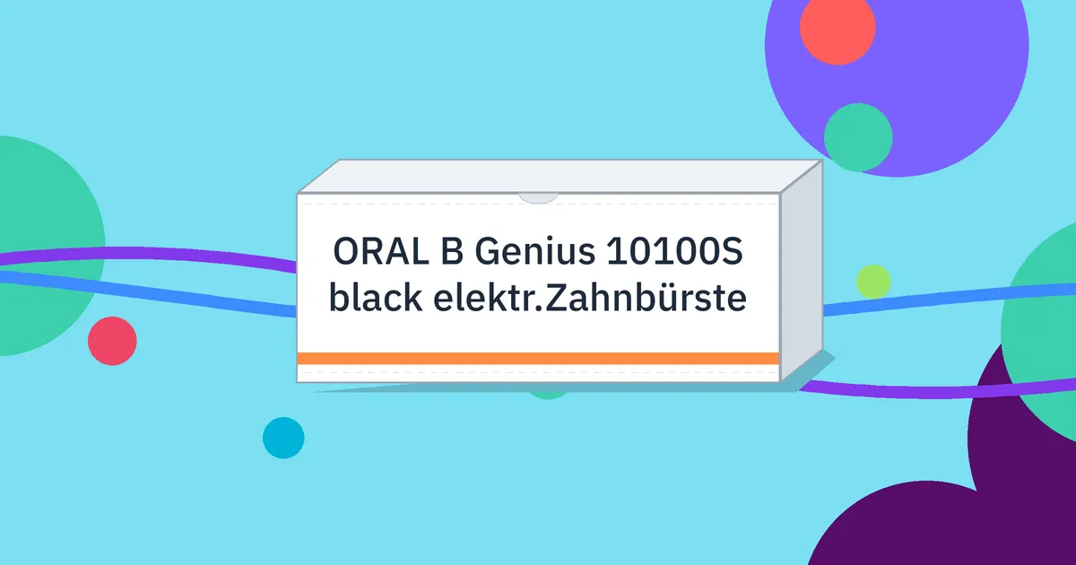 Symbolbild: Packung mit der Aufschrift ORAL B Genius 10100S black elektr.Zahnbürste (PZN 14289174) – Verfügbarkeit und Bezug in Apotheken in Frankfurt am Main