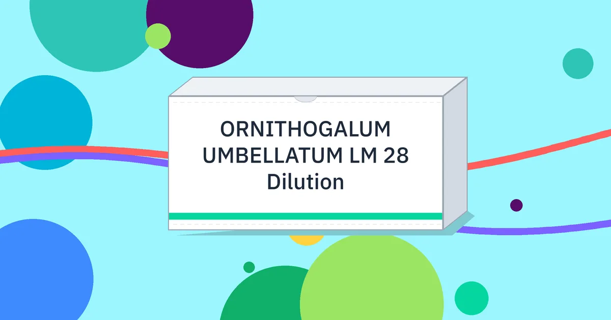Symbolbild: Packung mit der Aufschrift ORNITHOGALUM UMBELLATUM LM 28 Dilution (PZN 12973707) – Verfügbarkeit und Bezug in Apotheken in Frankfurt am Main