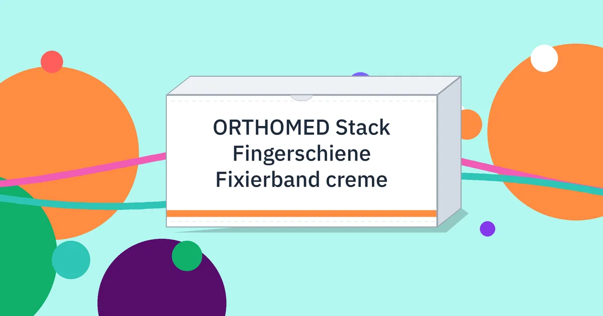 Symbolbild: Packung mit der Aufschrift ORTHOMED Stack Fingerschiene Fixierband creme (PZN 19466818) – Verfügbarkeit und Bezug in Apotheken in Frankfurt am Main
