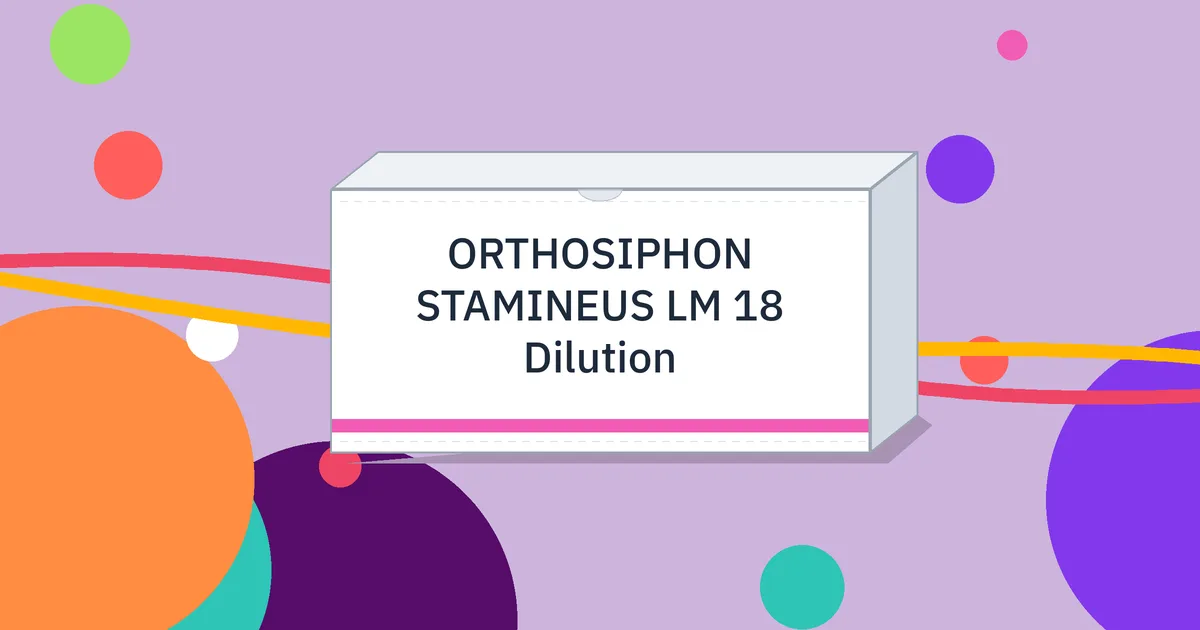 Symbolbild: Packung mit der Aufschrift ORTHOSIPHON STAMINEUS LM 18 Dilution (PZN 13628088) – Verfügbarkeit und Bezug in Apotheken in Frankfurt am Main