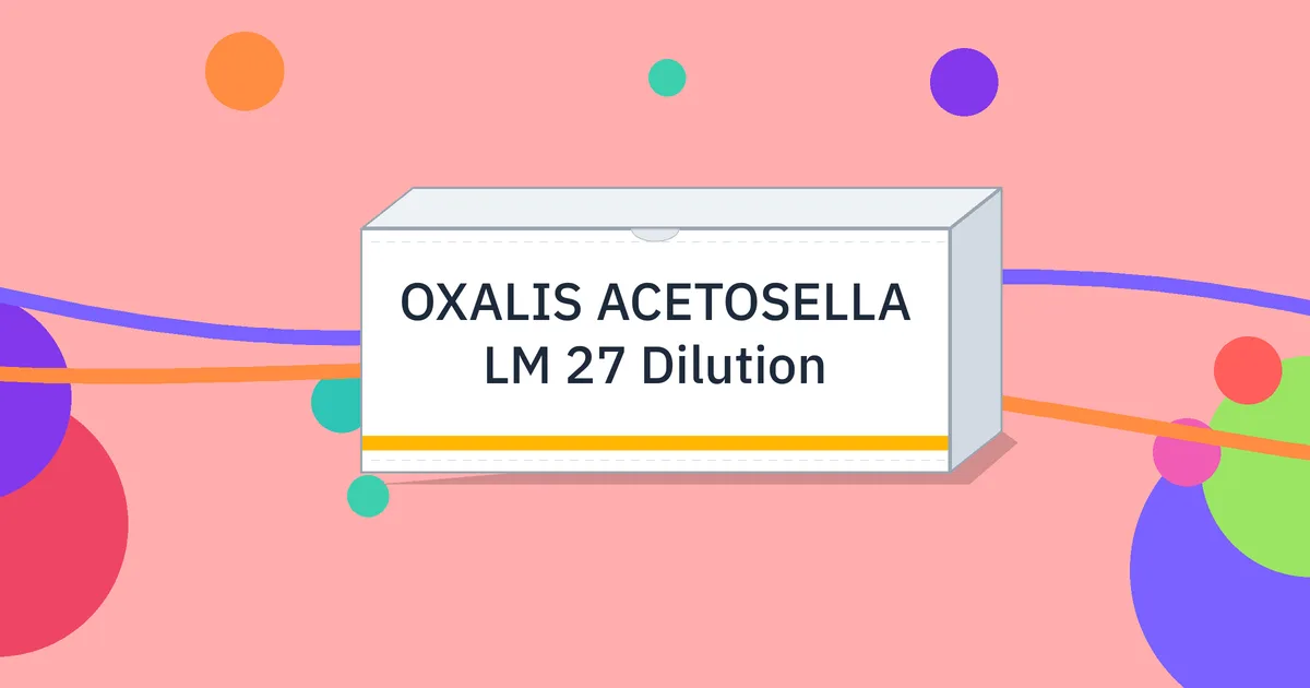 Symbolbild: Packung mit der Aufschrift OXALIS ACETOSELLA LM 27 Dilution (PZN 13629142) – Verfügbarkeit und Bezug in Apotheken in Frankfurt am Main