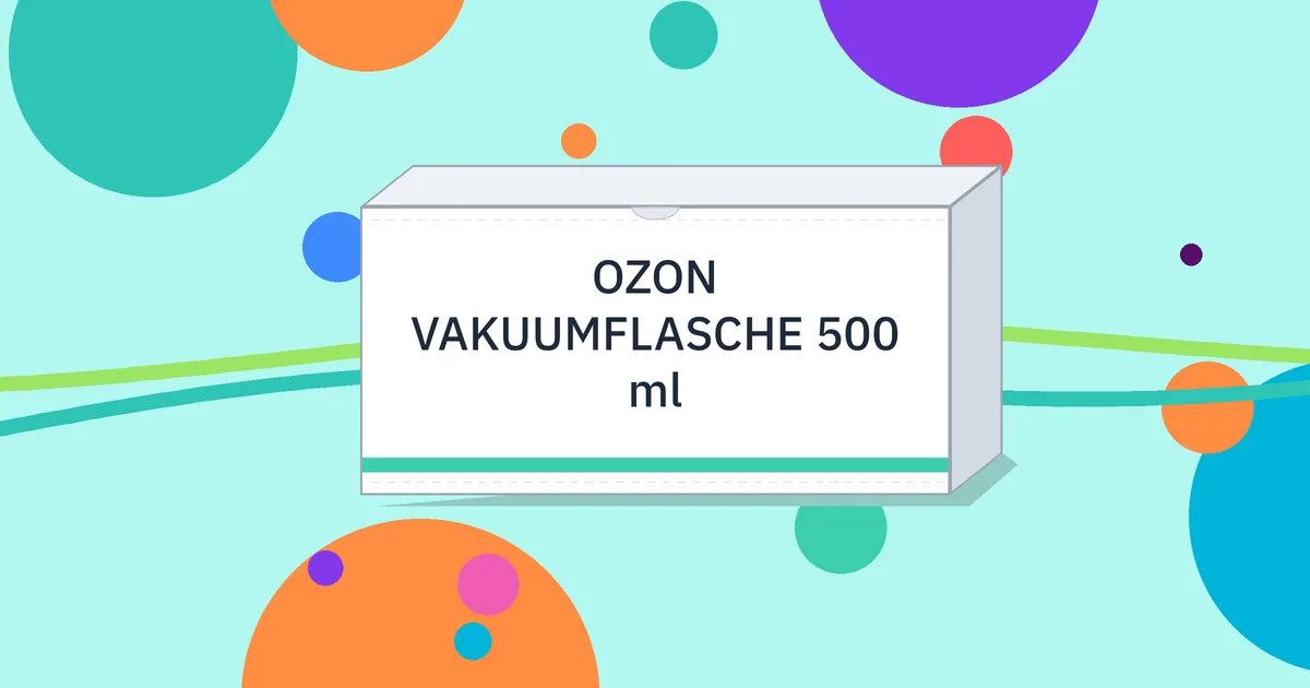 Symbolbild: Packung mit der Aufschrift OZON VAKUUMFLASCHE 500 ml (PZN 11127519) – Verfügbarkeit und Bezug in Apotheken in Frankfurt am Main