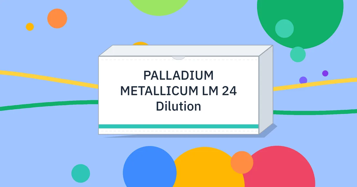 Symbolbild: Packung mit der Aufschrift PALLADIUM METALLICUM LM 24 Dilution (PZN 12975528) – Verfügbarkeit und Bezug in Apotheken in Frankfurt am Main