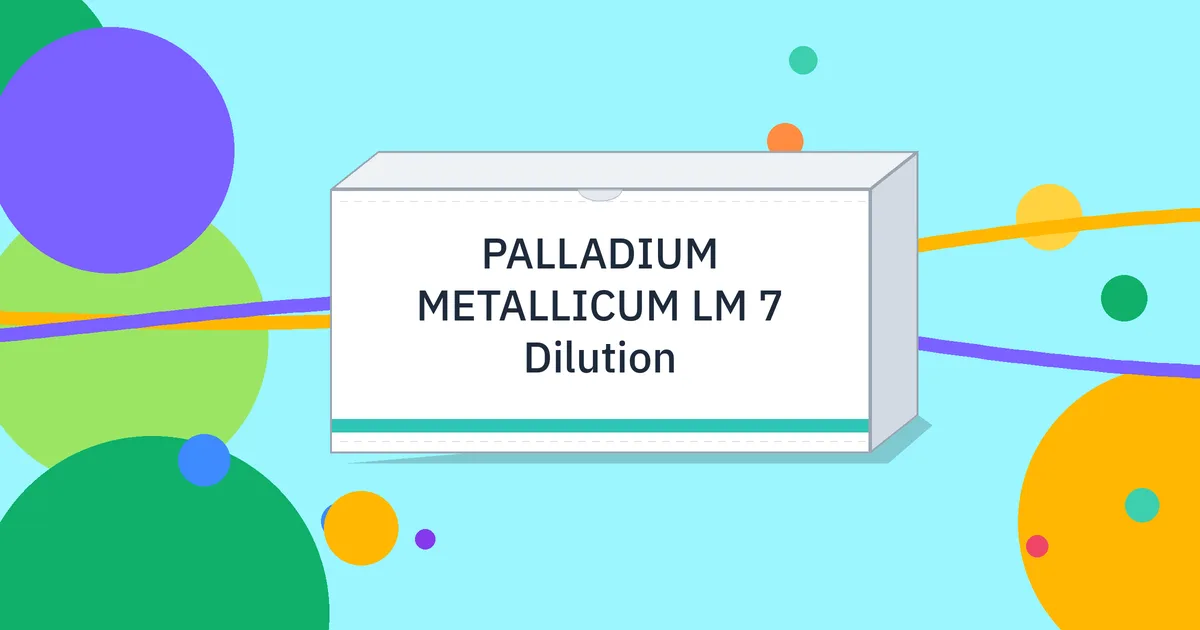 Symbolbild: Packung mit der Aufschrift PALLADIUM METALLICUM LM 7 Dilution (PZN 12975333) – Verfügbarkeit und Bezug in Apotheken in Frankfurt am Main