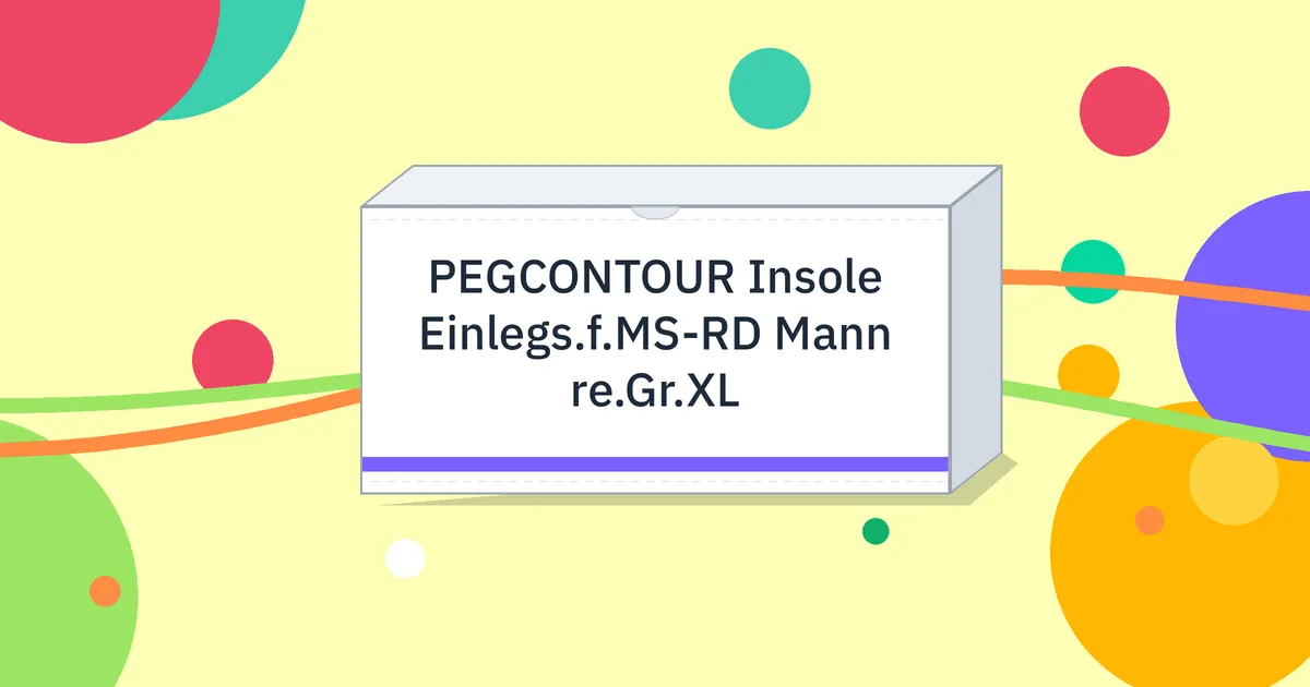 Symbolbild: Packung mit der Aufschrift PEGCONTOUR Insole Einlegs.f.MS-RD Mann re.Gr.XL (PZN 14255956) – Verfügbarkeit und Bezug in Apotheken in Frankfurt am Main