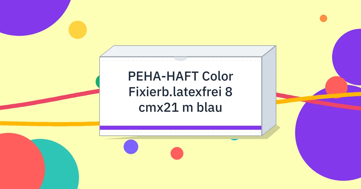 Symbolbild: Packung mit der Aufschrift PEHA-HAFT Color Fixierb.latexfrei 8 cmx21 m blau (PZN 20573838) – Verfügbarkeit und Bezug in Apotheken in Frankfurt am Main