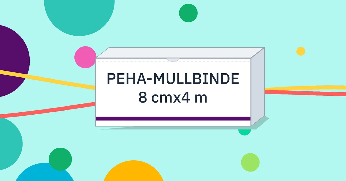 Symbolbild: Packung mit der Aufschrift PEHA-MULLBINDE 8 cmx4 m (PZN 10069205) – Verfügbarkeit und Bezug in Apotheken in Frankfurt am Main