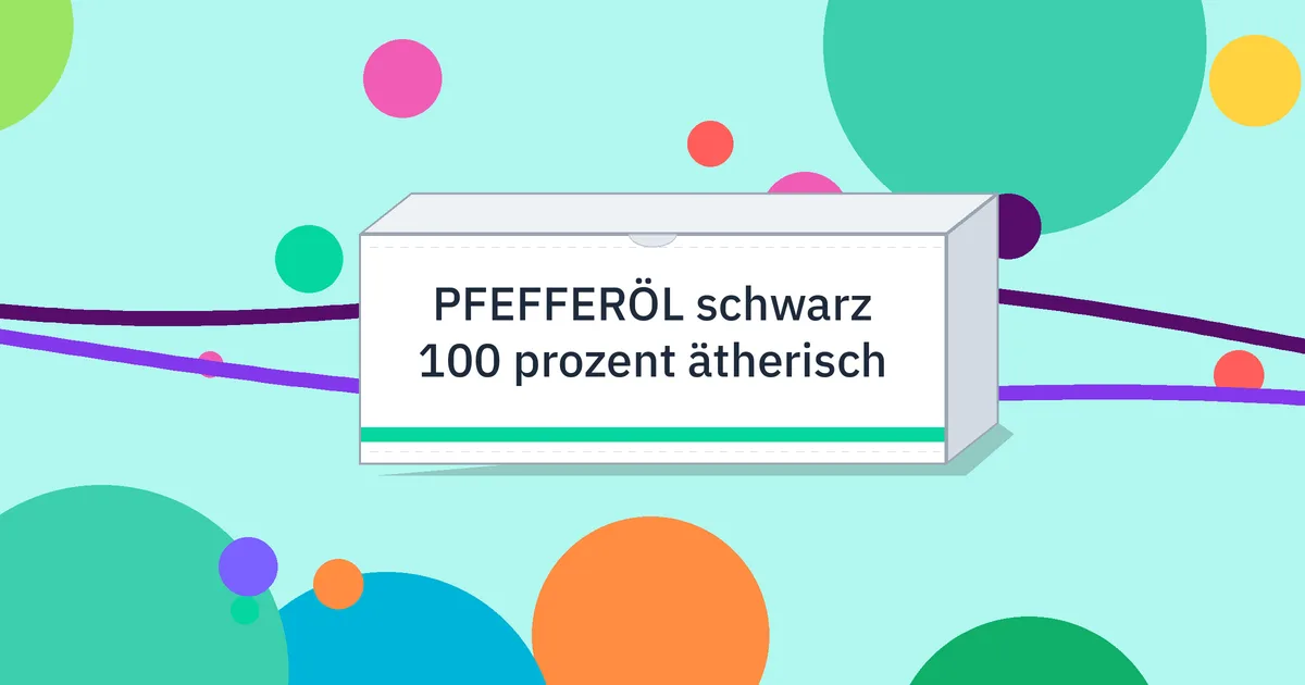 Symbolbild: Packung mit der Aufschrift PFEFFERÖL schwarz 100 prozent ätherisch (PZN 07204912) – Verfügbarkeit und Bezug in Apotheken in Frankfurt am Main