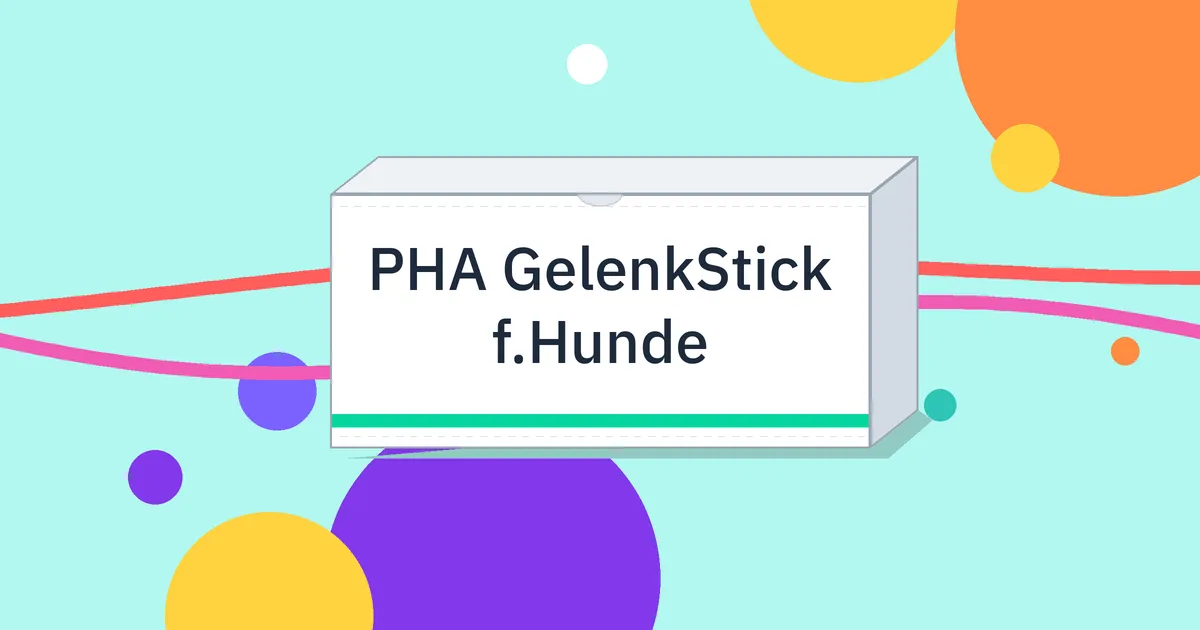 Symbolbild: Packung mit der Aufschrift PHA GelenkStick f.Hunde (PZN 11119299) – Verfügbarkeit und Bezug in Apotheken in Frankfurt am Main