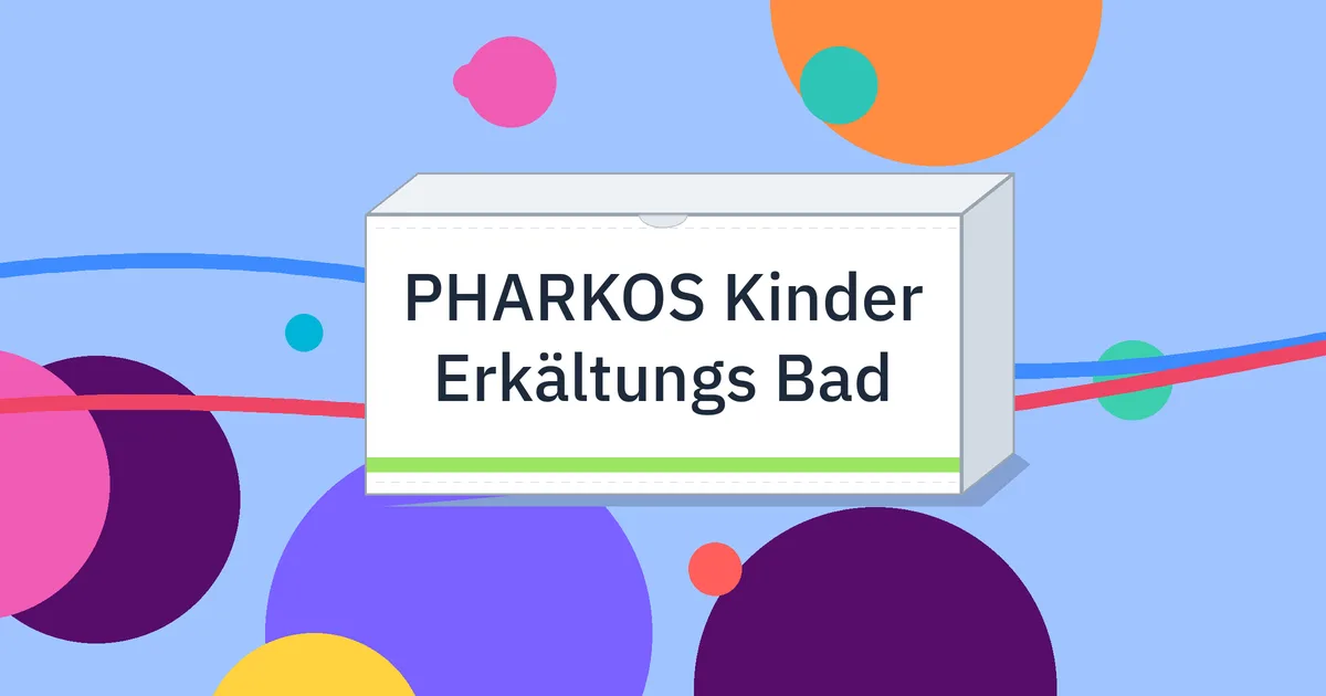 Symbolbild: Packung mit der Aufschrift PHARKOS Kinder Erkältungs Bad (PZN 10117453) – Verfügbarkeit und Bezug in Apotheken in Frankfurt am Main