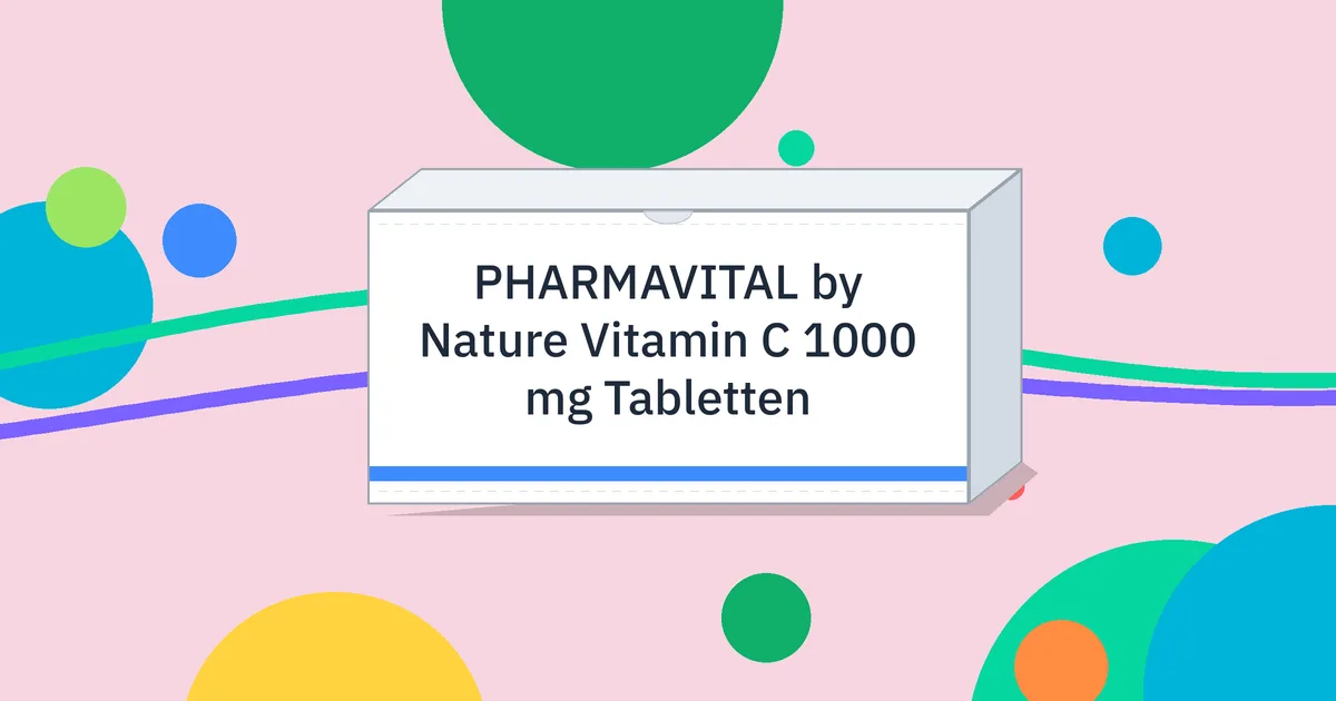 Symbolbild: Packung mit der Aufschrift PHARMAVITAL by Nature Vitamin C 1000 mg Tabletten (PZN 18823334) – Verfügbarkeit und Bezug in Apotheken in Frankfurt am Main