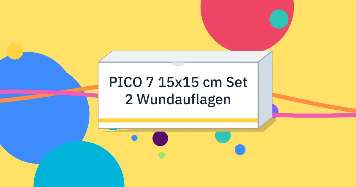 Symbolbild: Packung mit der Aufschrift PICO 7 15x15 cm Set 2 Wundauflagen (PZN 13355058) – Verfügbarkeit und Bezug in Apotheken in Frankfurt am Main