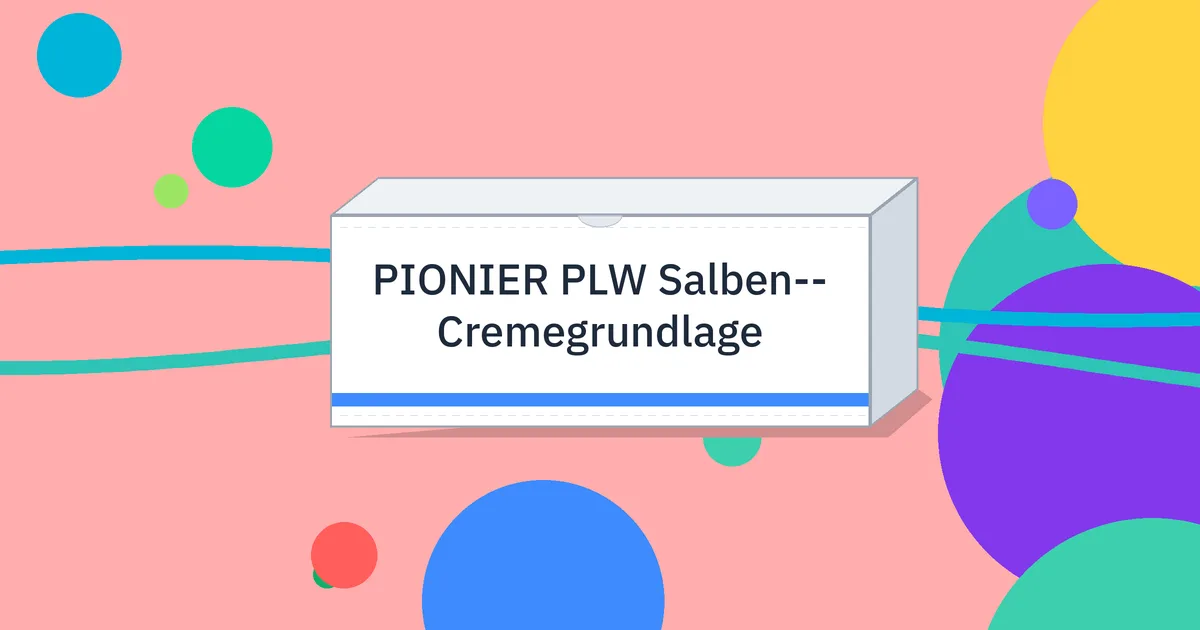 Symbolbild: Packung mit der Aufschrift PIONIER PLW Salben--Cremegrundlage (PZN 03103605) – Verfügbarkeit und Bezug in Apotheken in Frankfurt am Main