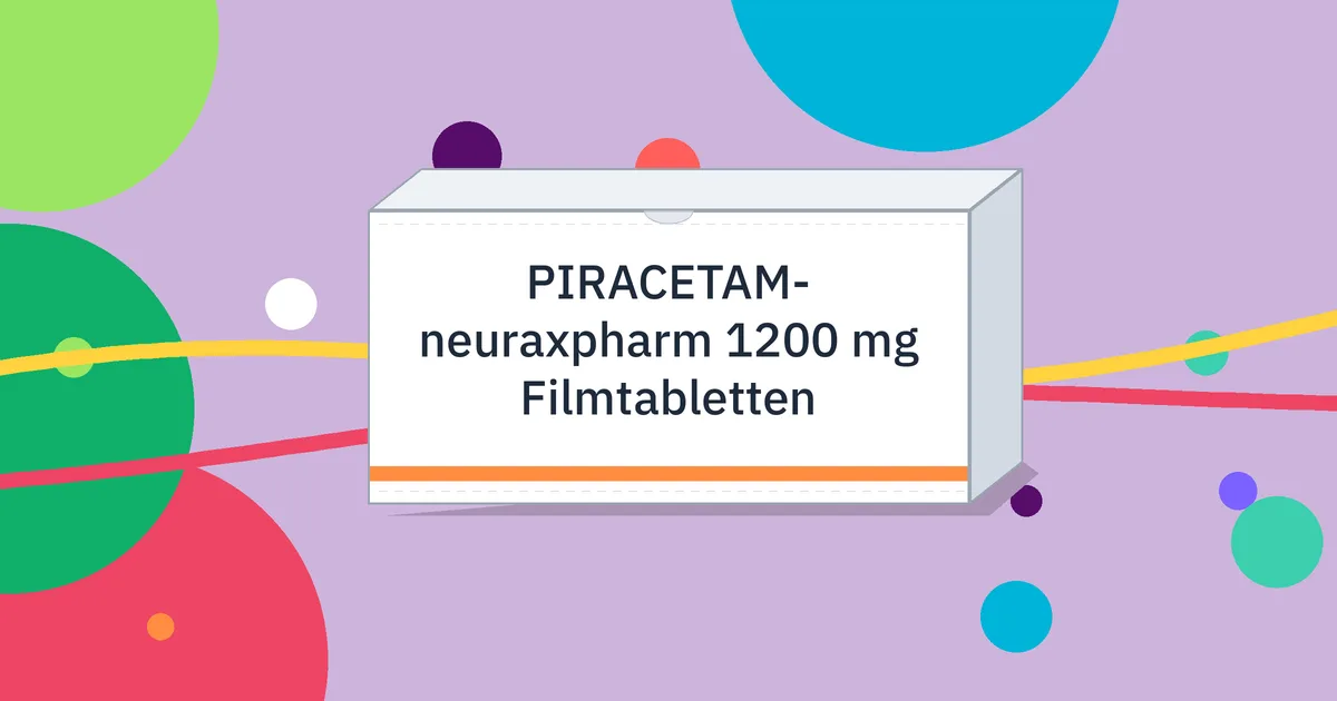 Symbolbild: Packung mit der Aufschrift PIRACETAM-neuraxpharm 1200 mg Filmtabletten (PZN 01391356) – Verfügbarkeit und Bezug in Apotheken in Frankfurt am Main