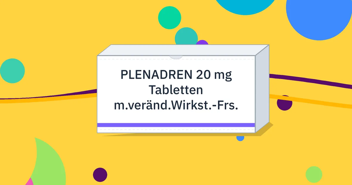 Symbolbild: Packung mit der Aufschrift PLENADREN 20 mg Tabletten m.veränd.Wirkst.-Frs. (PZN 13979818) – Verfügbarkeit und Bezug in Apotheken in Frankfurt am Main
