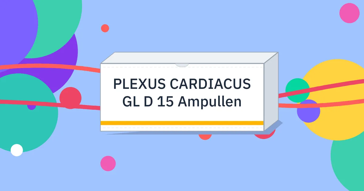 Symbolbild: Packung mit der Aufschrift PLEXUS CARDIACUS GL D 15 Ampullen (PZN 02949642) – Verfügbarkeit und Bezug in Apotheken in Frankfurt am Main