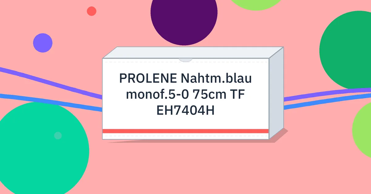 Symbolbild: Packung mit der Aufschrift PROLENE Nahtm.blau monof.5-0 75cm TF EH7404H (PZN 16255972) – Verfügbarkeit und Bezug in Apotheken in Frankfurt am Main