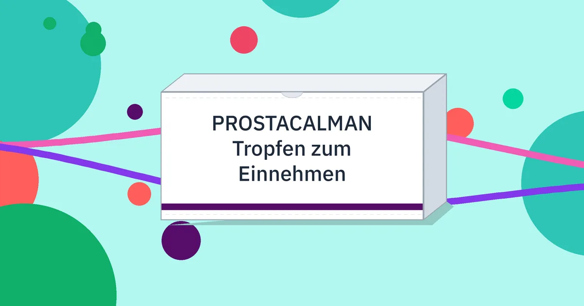 Symbolbild: Packung mit der Aufschrift PROSTACALMAN Tropfen zum Einnehmen (PZN 13588549) – Verfügbarkeit und Bezug in Apotheken in Frankfurt am Main