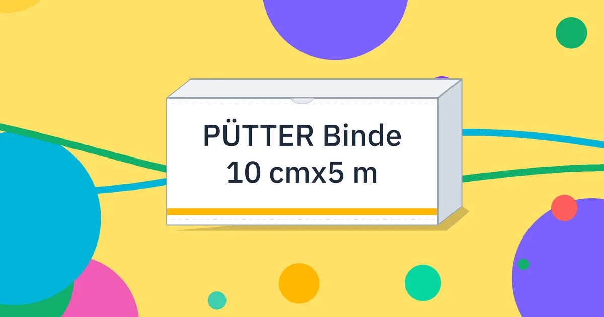 Symbolbild: Packung mit der Aufschrift PÜTTER Binde 10 cmx5 m (PZN 20136641) – Verfügbarkeit und Bezug in Apotheken in Frankfurt am Main