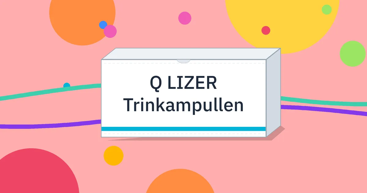 Symbolbild: Packung mit der Aufschrift Q LIZER Trinkampullen (PZN 18760504) – Verfügbarkeit und Bezug in Apotheken in Frankfurt am Main