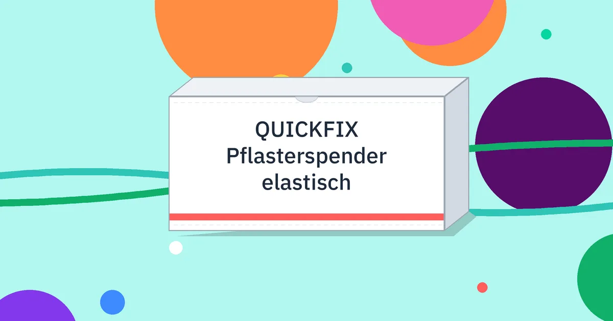 Symbolbild: Packung mit der Aufschrift QUICKFIX Pflasterspender elastisch (PZN 09534269) – Verfügbarkeit und Bezug in Apotheken in Frankfurt am Main