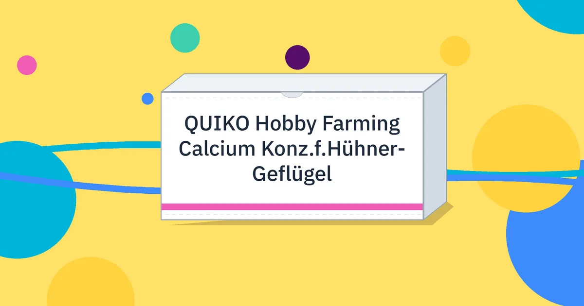 Symbolbild: Packung mit der Aufschrift QUIKO Hobby Farming Calcium Konz.f.Hühner-Geflügel (PZN 19206419) – Verfügbarkeit und Bezug in Apotheken in Frankfurt am Main