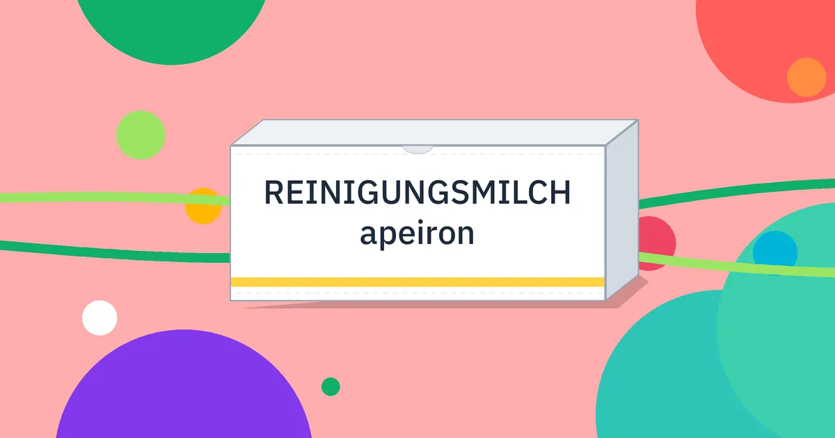 Symbolbild: Packung mit der Aufschrift REINIGUNGSMILCH apeiron (PZN 09763484) – Verfügbarkeit und Bezug in Apotheken in Frankfurt am Main