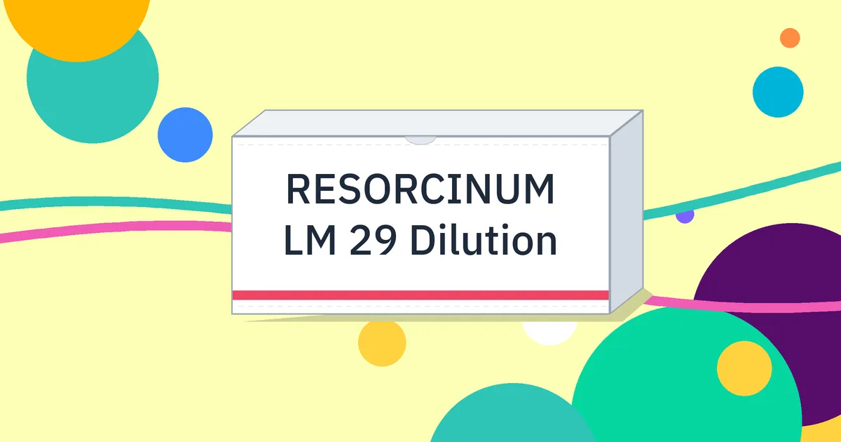 Symbolbild: Packung mit der Aufschrift RESORCINUM LM 29 Dilution (PZN 13047339) – Verfügbarkeit und Bezug in Apotheken in Frankfurt am Main