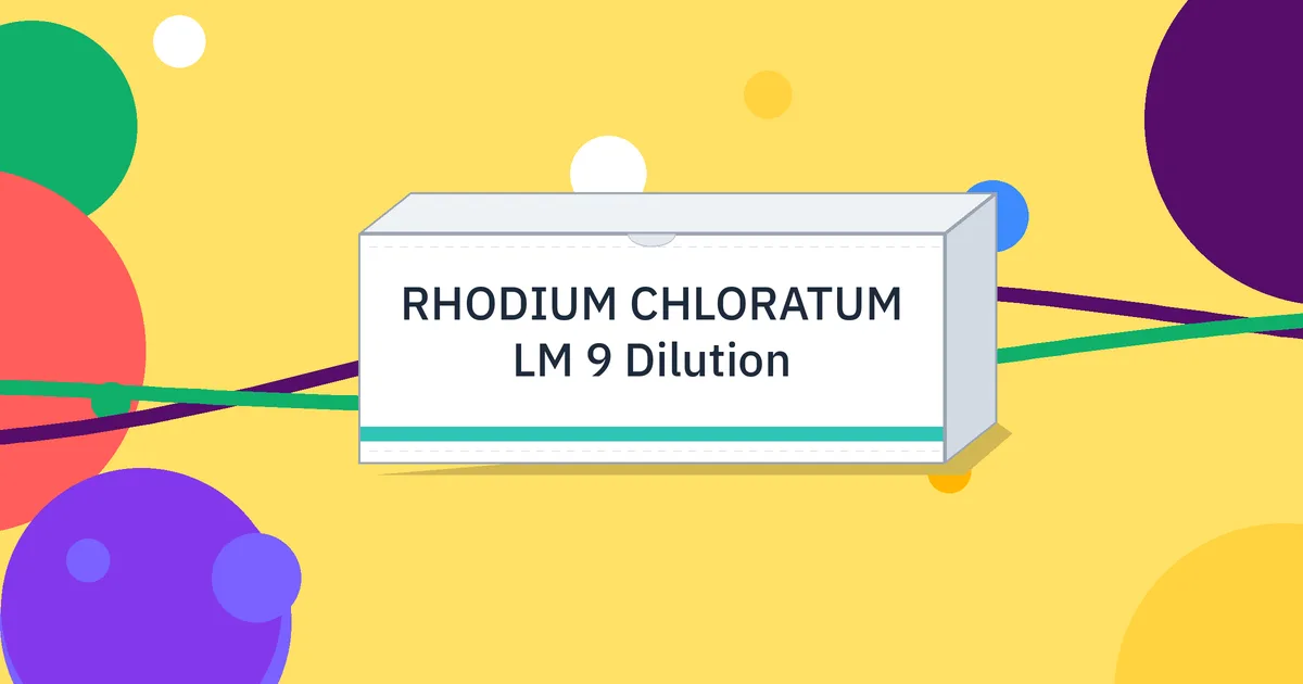Symbolbild: Packung mit der Aufschrift RHODIUM CHLORATUM LM 9 Dilution (PZN 13049901) – Verfügbarkeit und Bezug in Apotheken in Frankfurt am Main