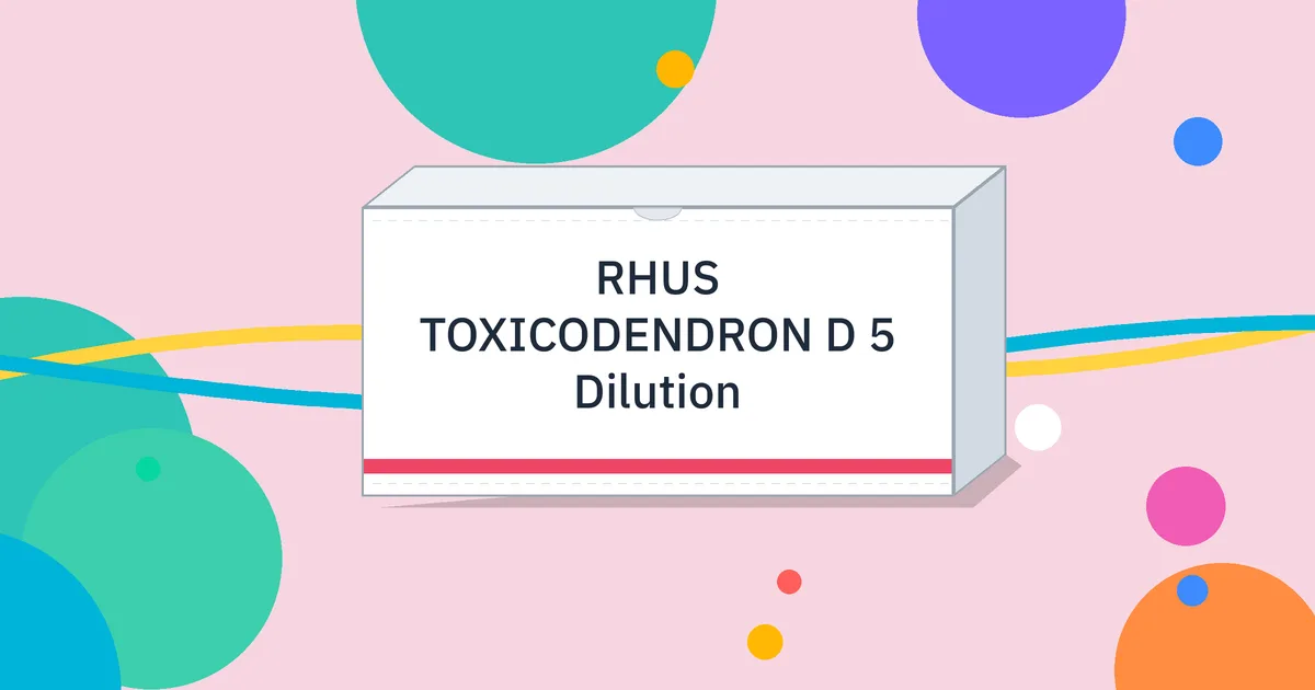 Symbolbild: Packung mit der Aufschrift RHUS TOXICODENDRON D 5 Dilution (PZN 02402458) – Verfügbarkeit und Bezug in Apotheken in Frankfurt am Main